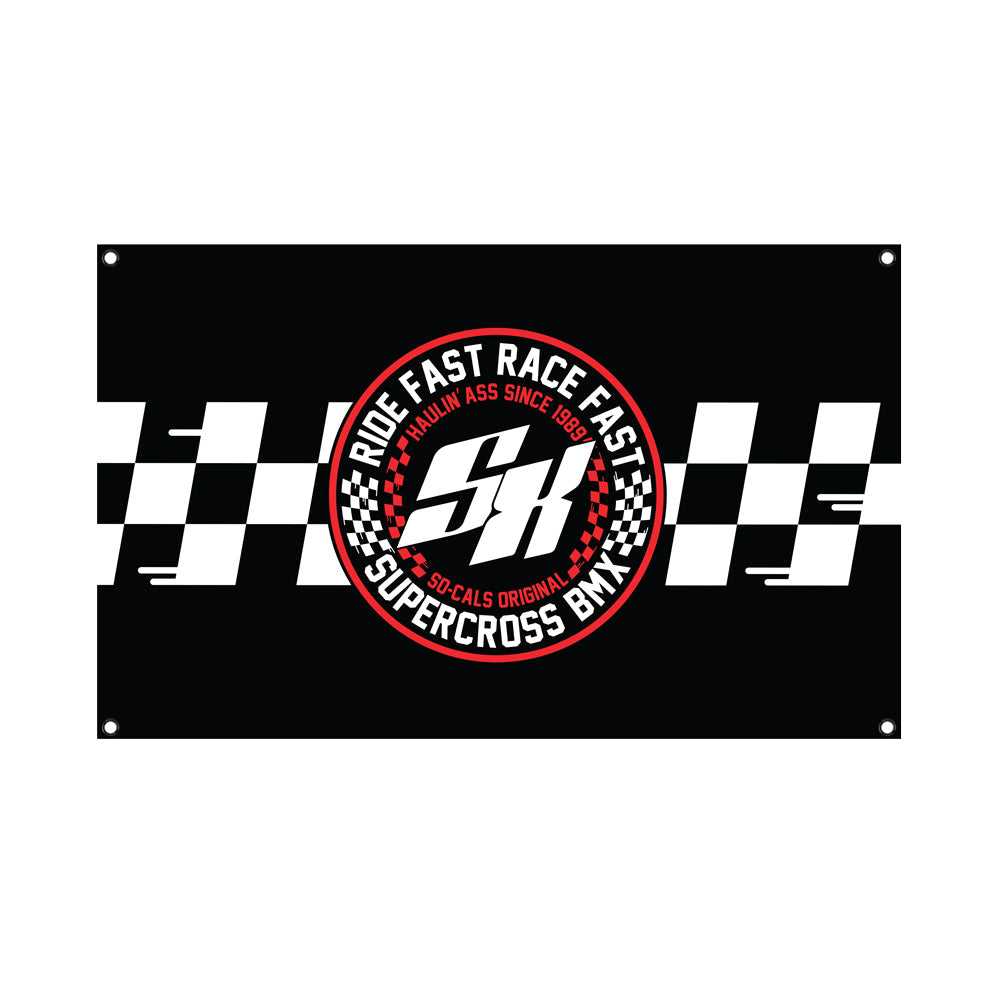 Supercross BMX | Speed Checks 3x5 Flag Banner – BILLETBMX.COM